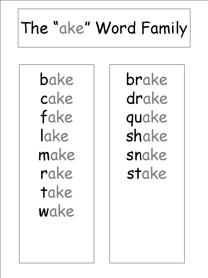 Free Printable Word Family Worksheets Free Printable Word Family Worksheets