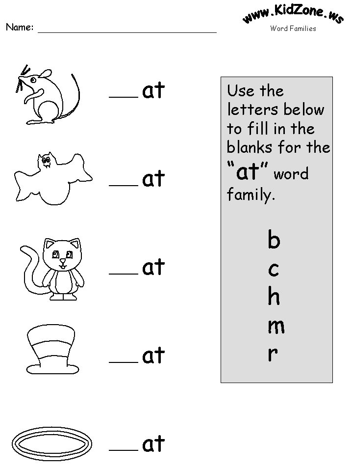 Word Family Phonics Worksheets Word Family Phonics Worksheets